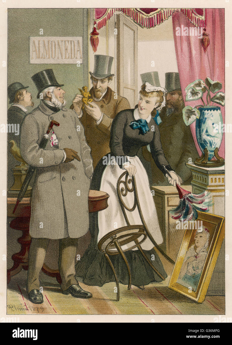 Viewing the lots at auction Stock Photo - Alamy