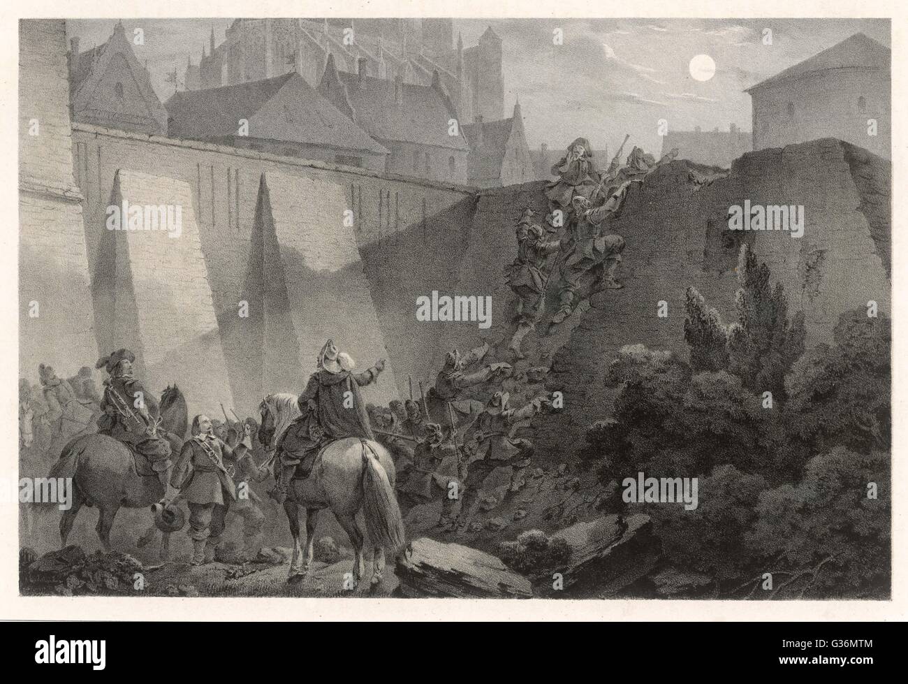 Prague taken by the Swedish army during the Thirty Years War Date: 1648 ...