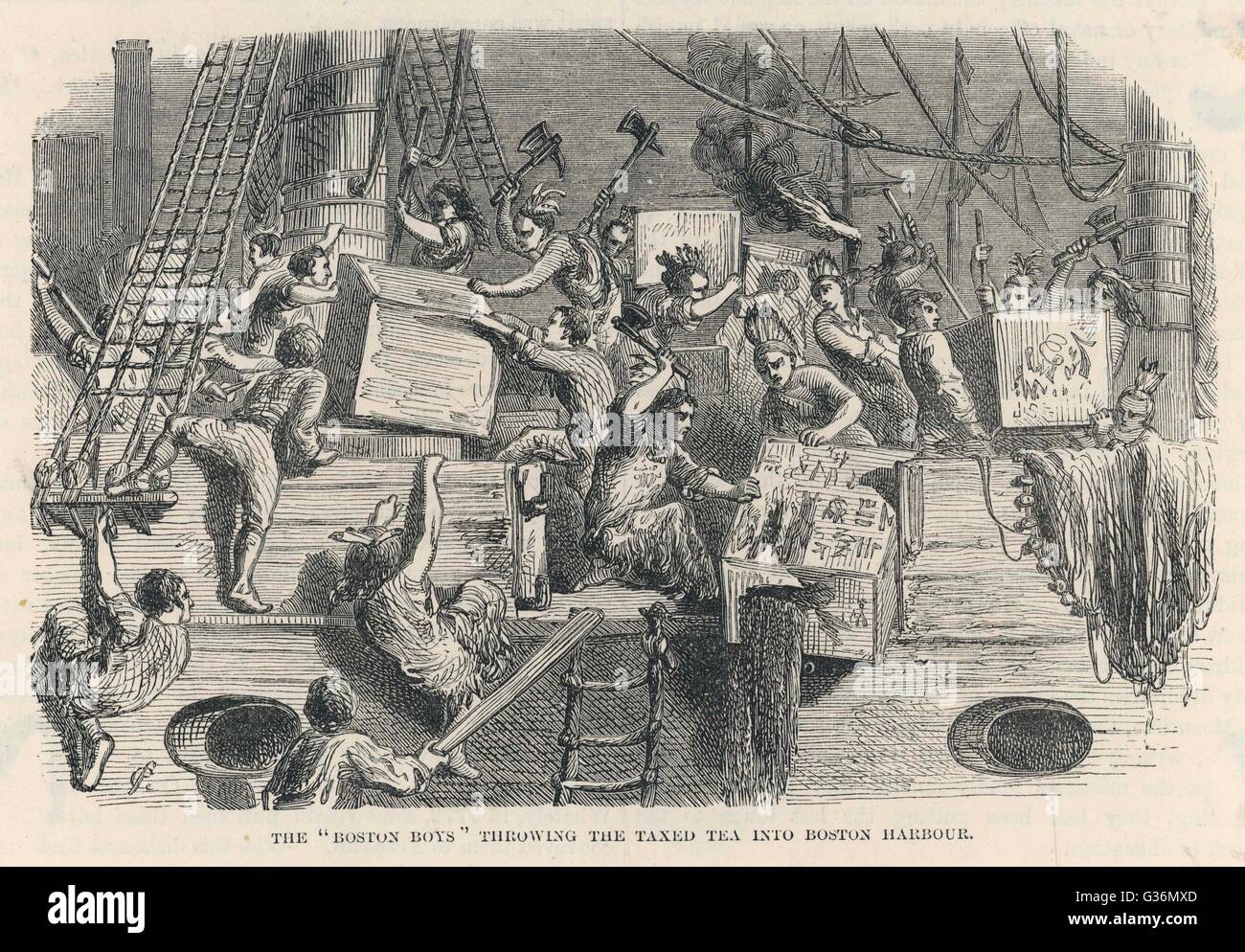 Boston tea party 1773 hi-res stock photography and images - Alamy