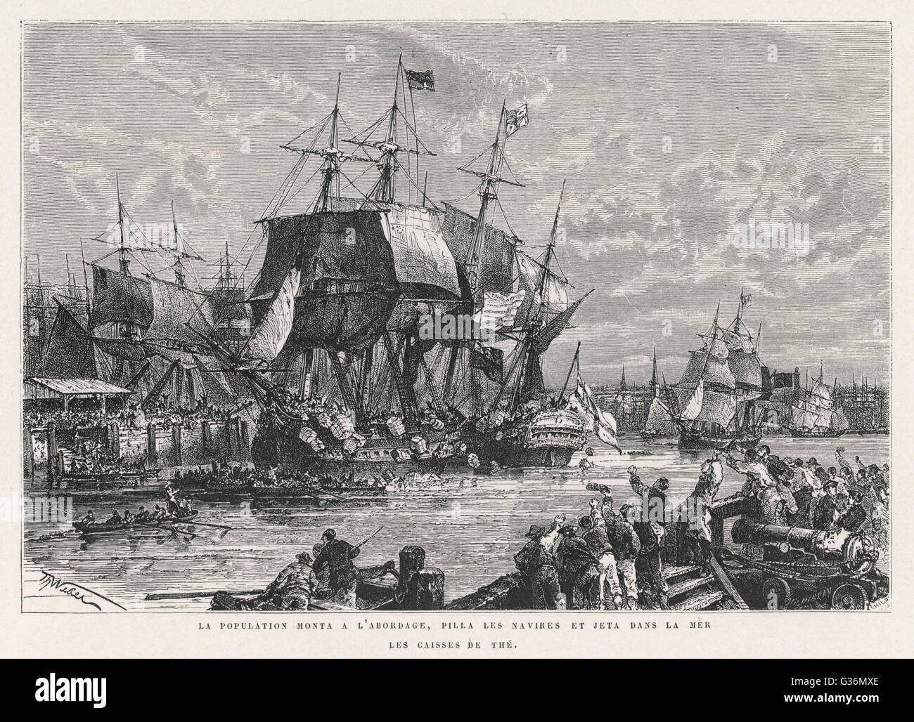 Boston tea party 1773 hi-res stock photography and images - Alamy