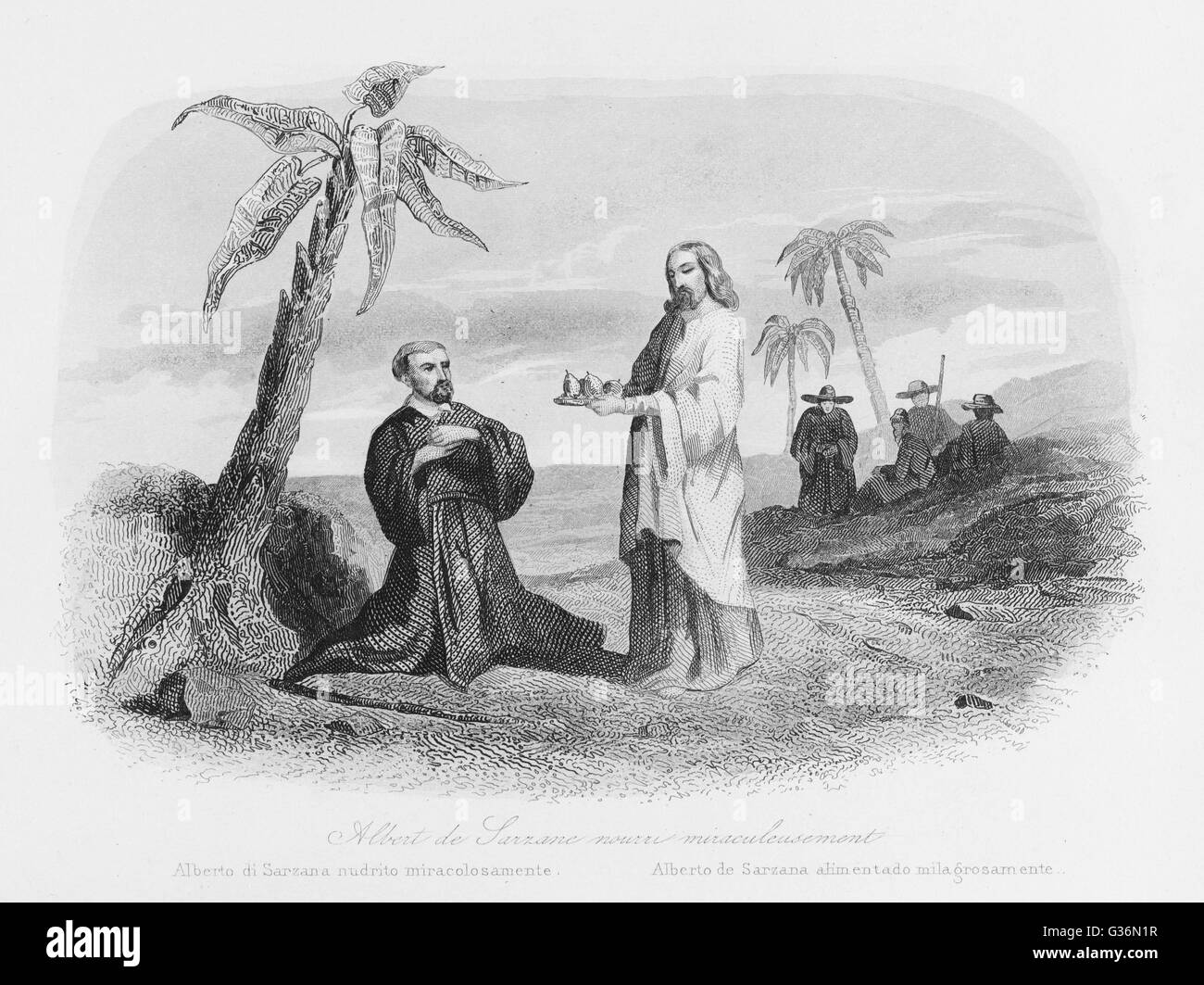 Starving missionary brought food by Jesus Stock Photo - Alamy