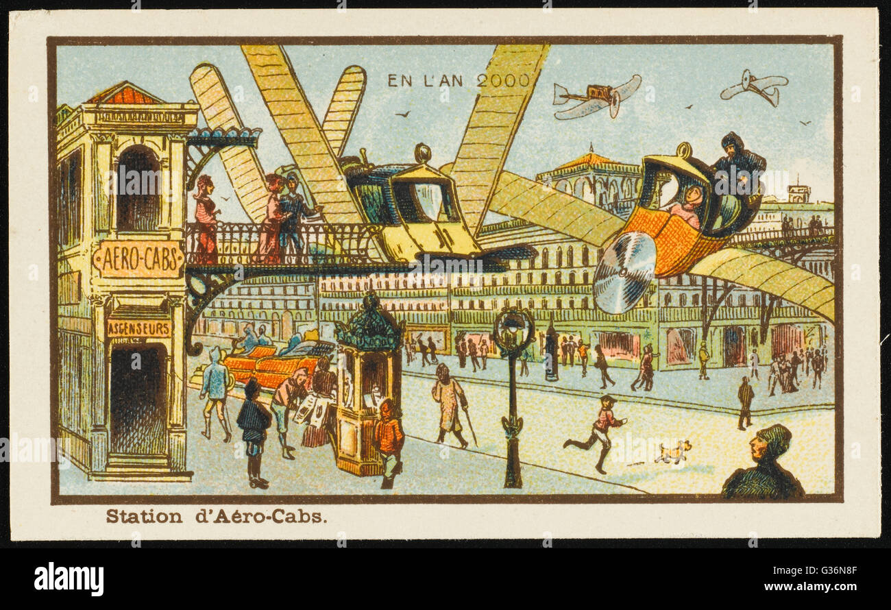 Futuristic aerial cab station Stock Photo - Alamy