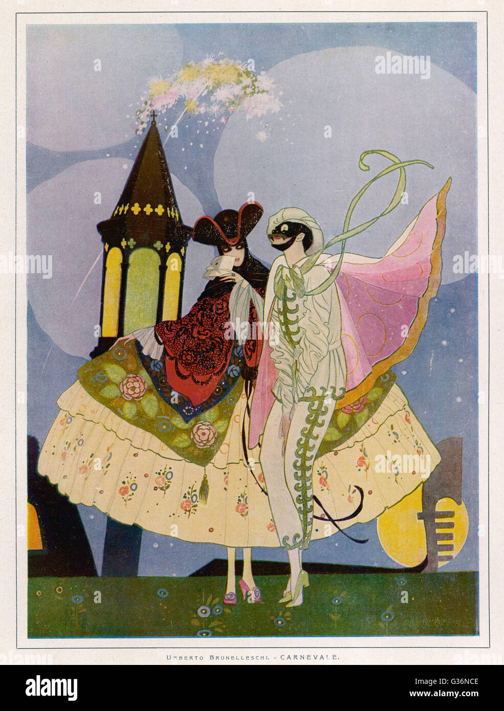 Two costume characters venice carnival hi-res stock photography and ...