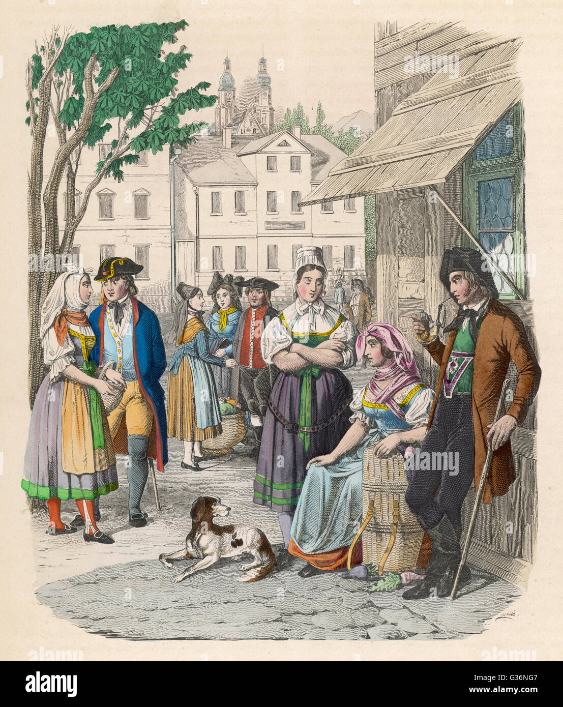 Bavarian people in the street, southern Germany Stock Photo - Alamy