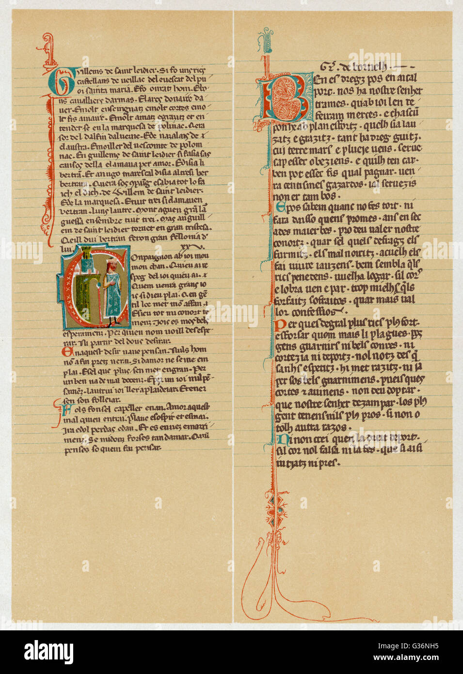 Page from a Troubadour poem Stock Photo - Alamy