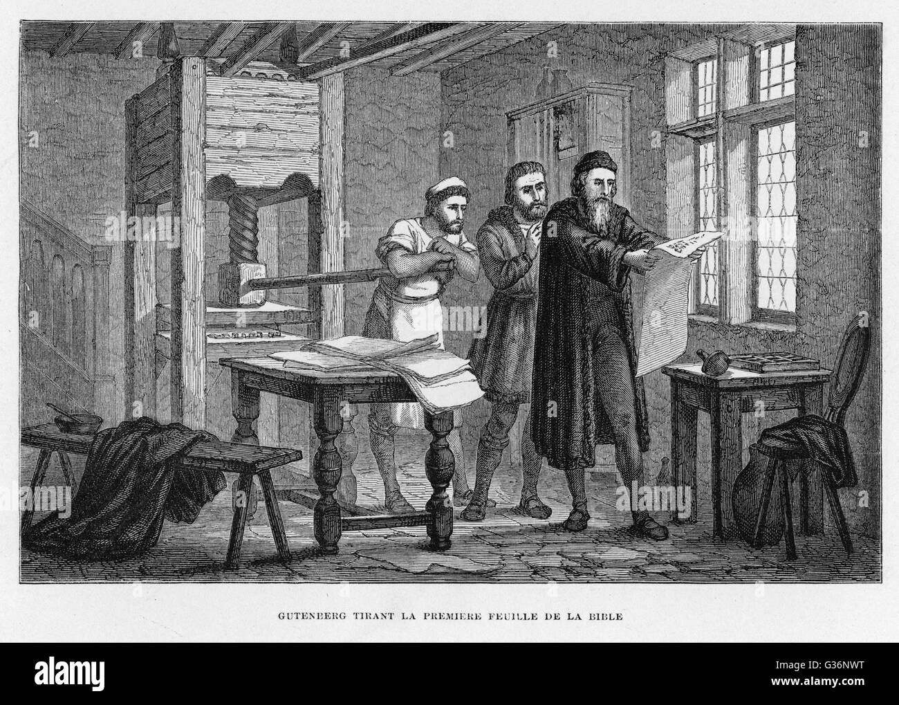 Gutenberg printing press hi-res stock photography and images - Alamy