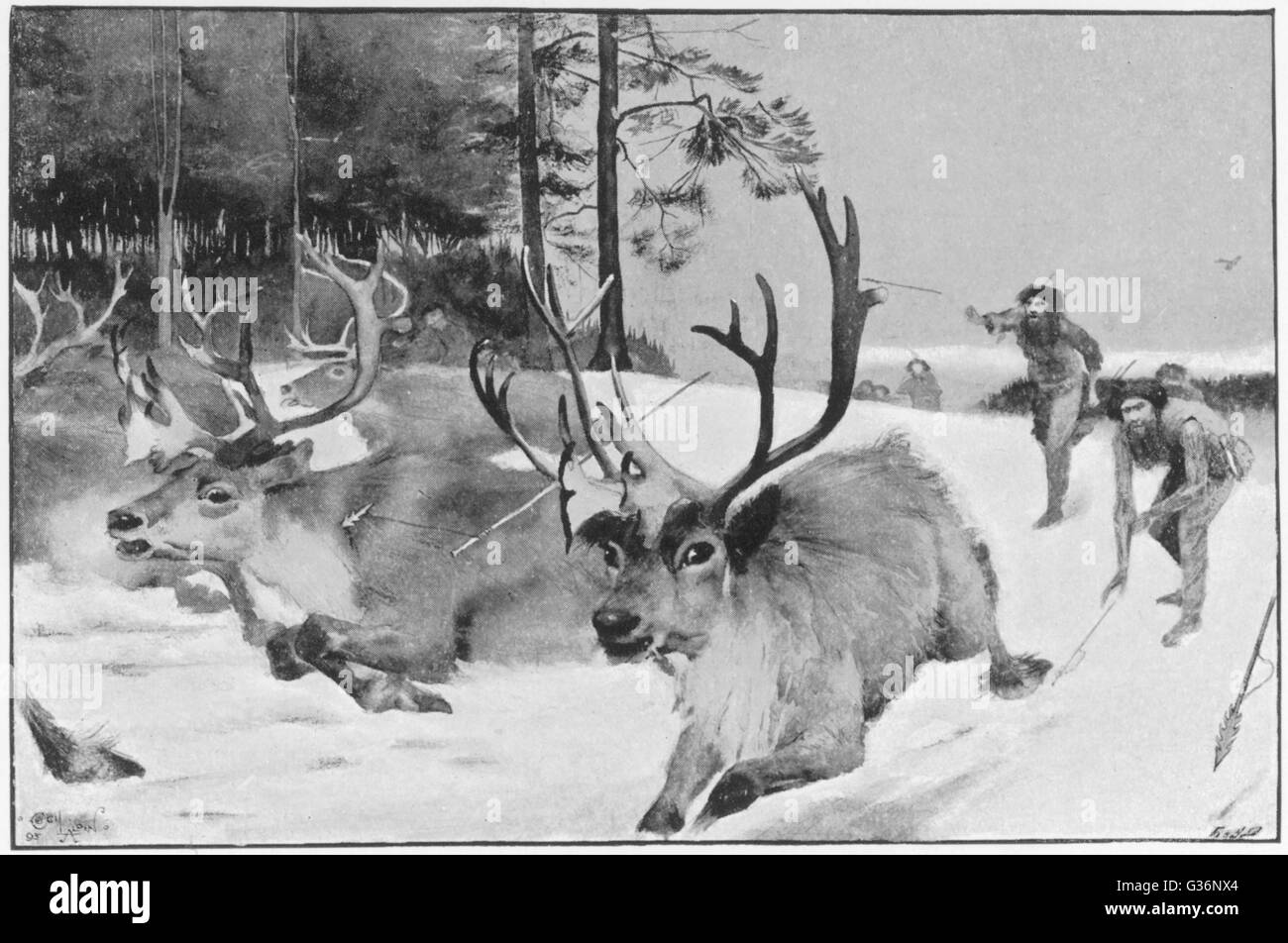 Caveman Hunting Deer