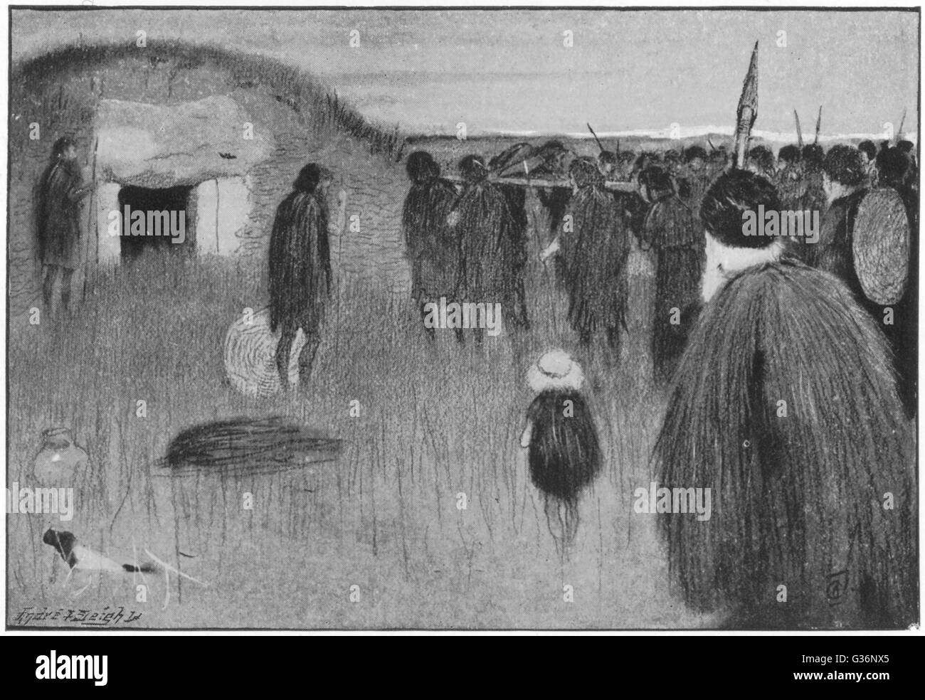 Neolithic funeral and interment Stock Photo - Alamy