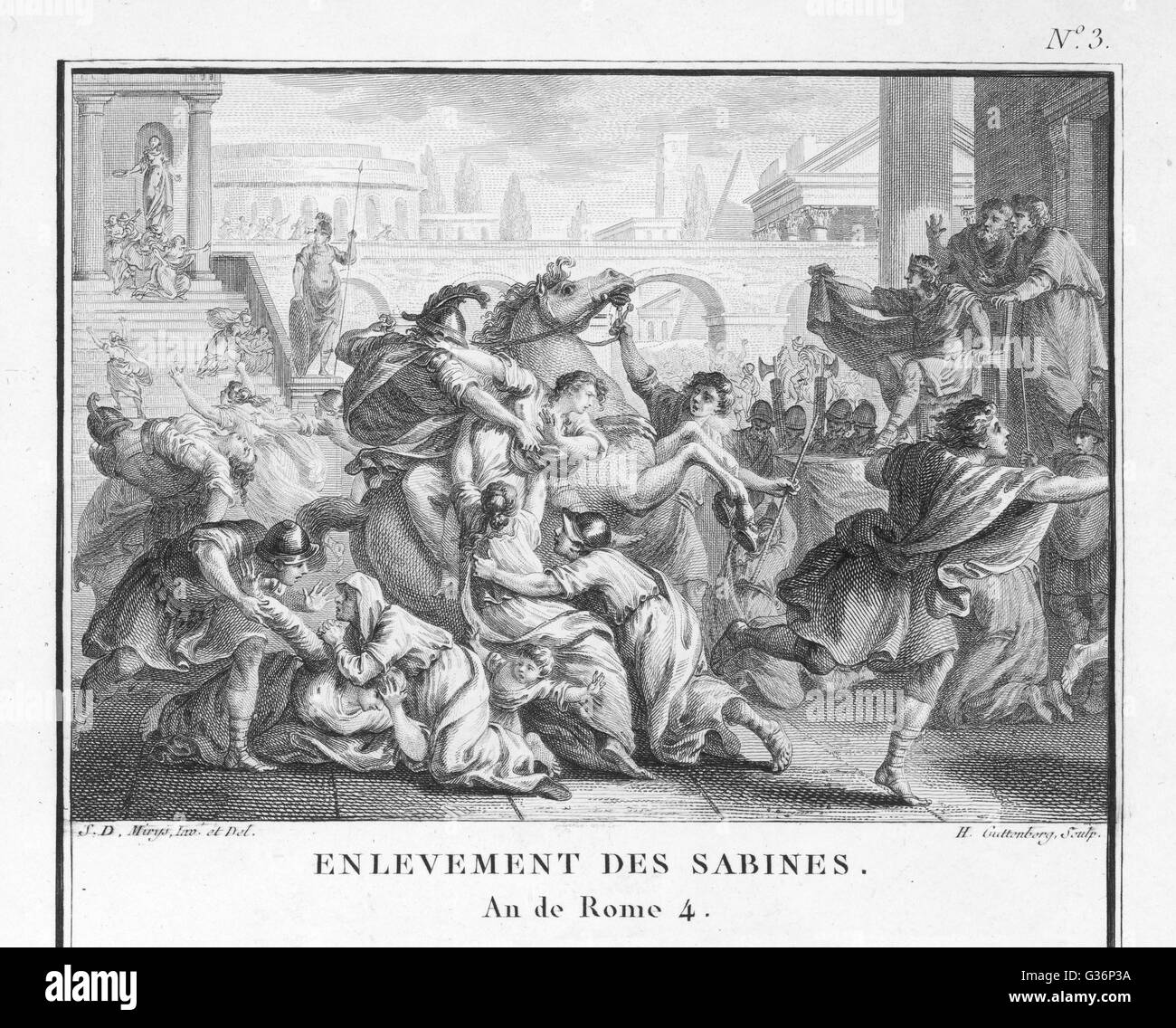 Rape (abduction) of the Sabine women by Romans Stock Photo - Alamy