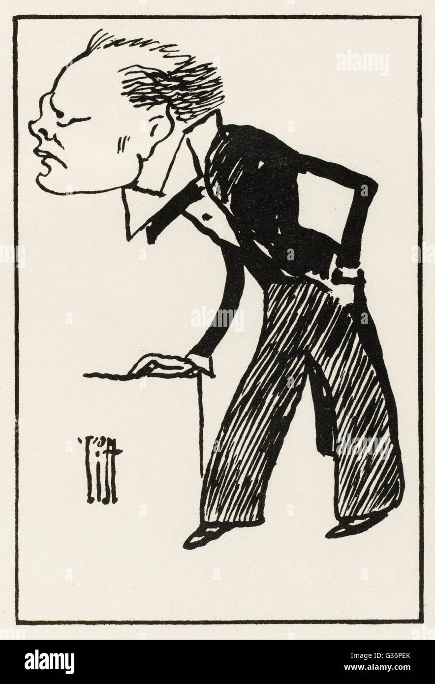 Cartoon of Winston Churchill, British statesman Stock Photo - Alamy