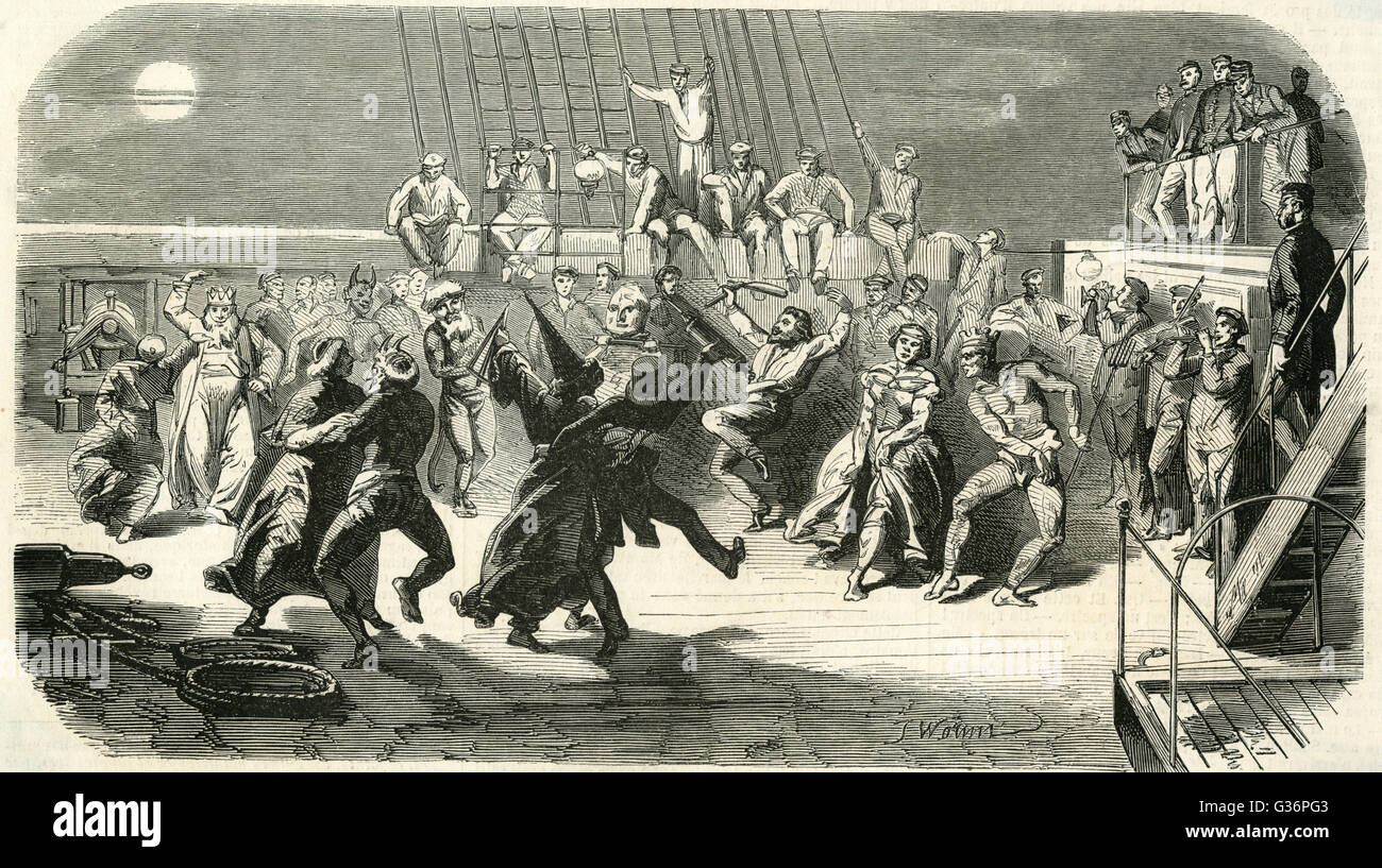 Celebrating the crossing of the Equator Stock Photo - Alamy