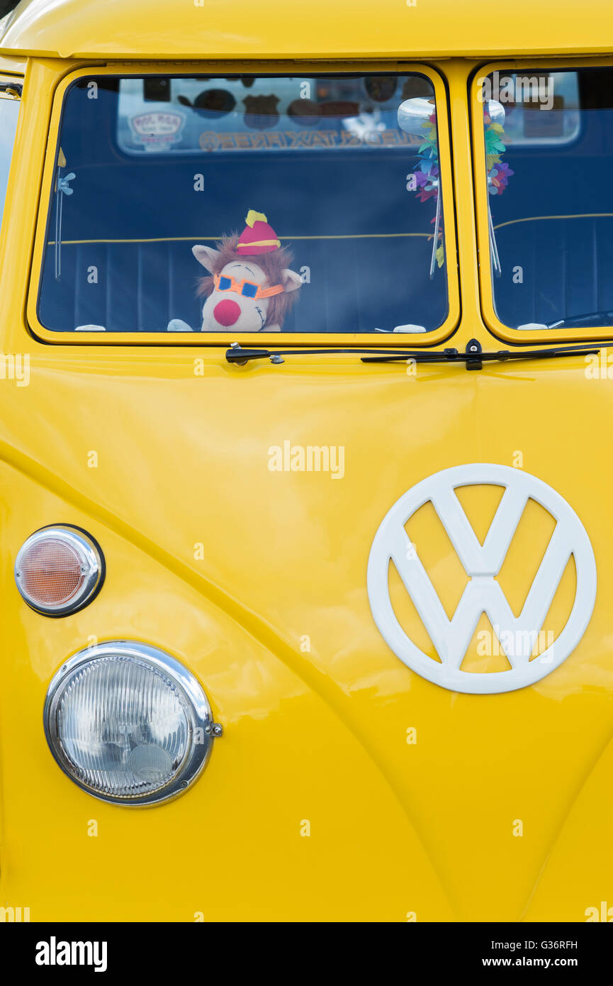 1965 Yellow VW Volkswagen split screen double door panel van at a VW ...