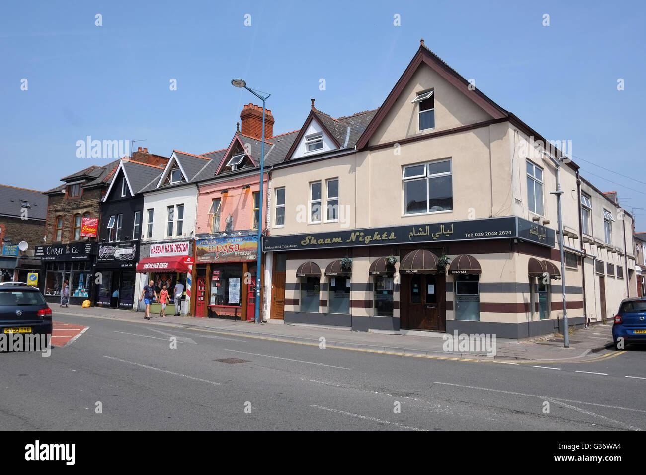Shops restaurants and business's on City Road, Cardiff. 9th June 2016 ...