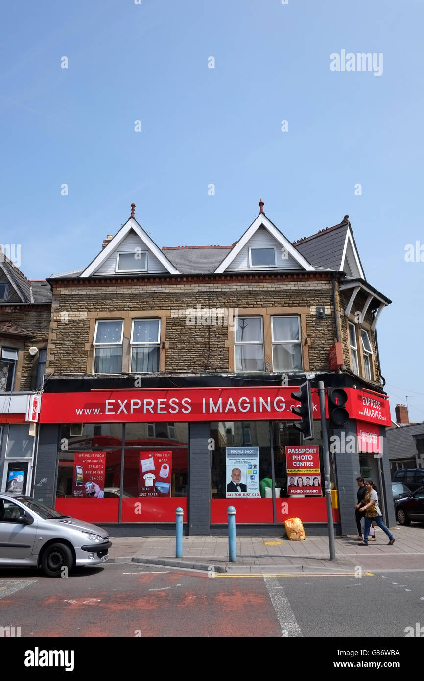 Express imaging shop and business on City Road, Cardiff. 9th June 2016 ...