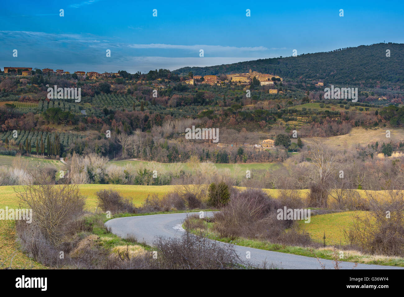 City in Tuscany, Castelmuzio Stock Photo - Alamy
