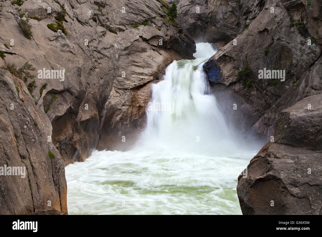 The Roaring River cascades over Roaring River Falls before flowing into ...