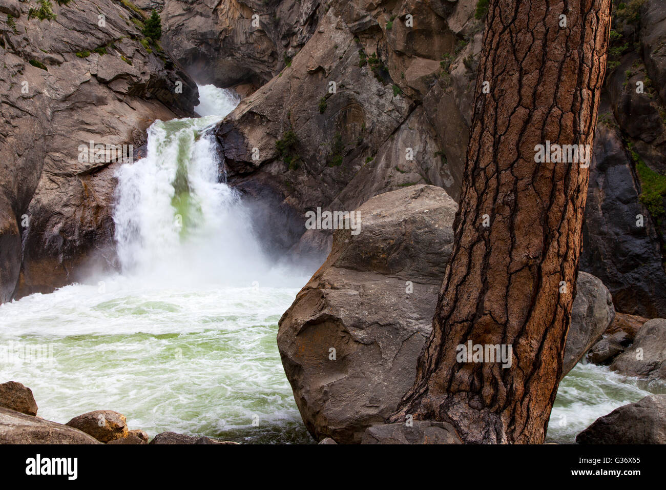 The Roaring River cascades over Roaring River Falls before flowing into ...