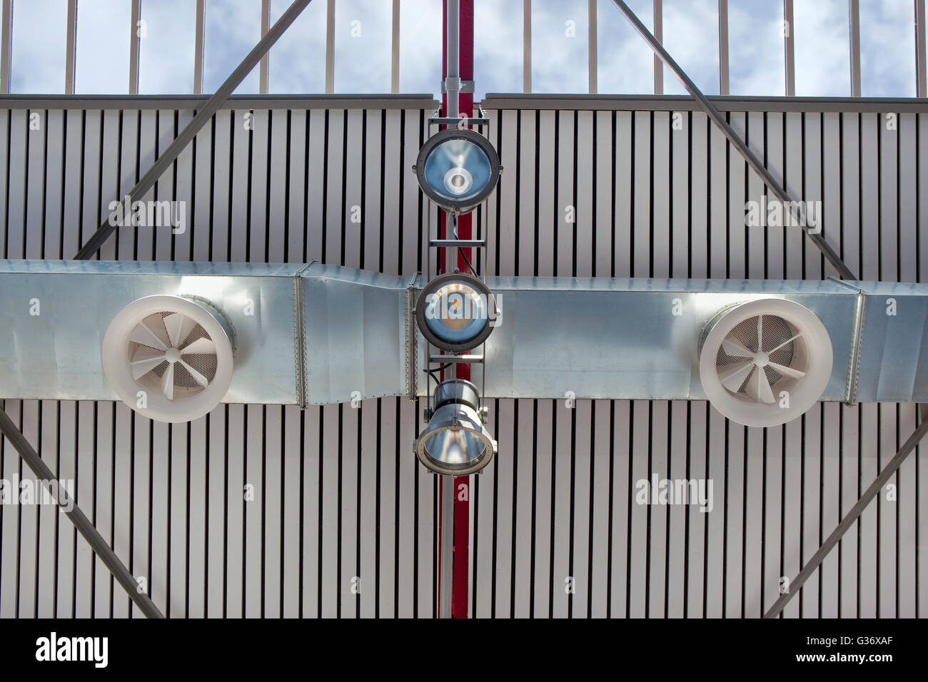 Ventilation and lighting inside a modern factory Stock Photo - Alamy