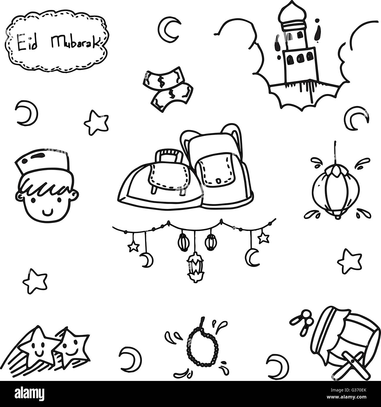 Element doodle vector art muslim Stock Vector Image & Art - Alamy