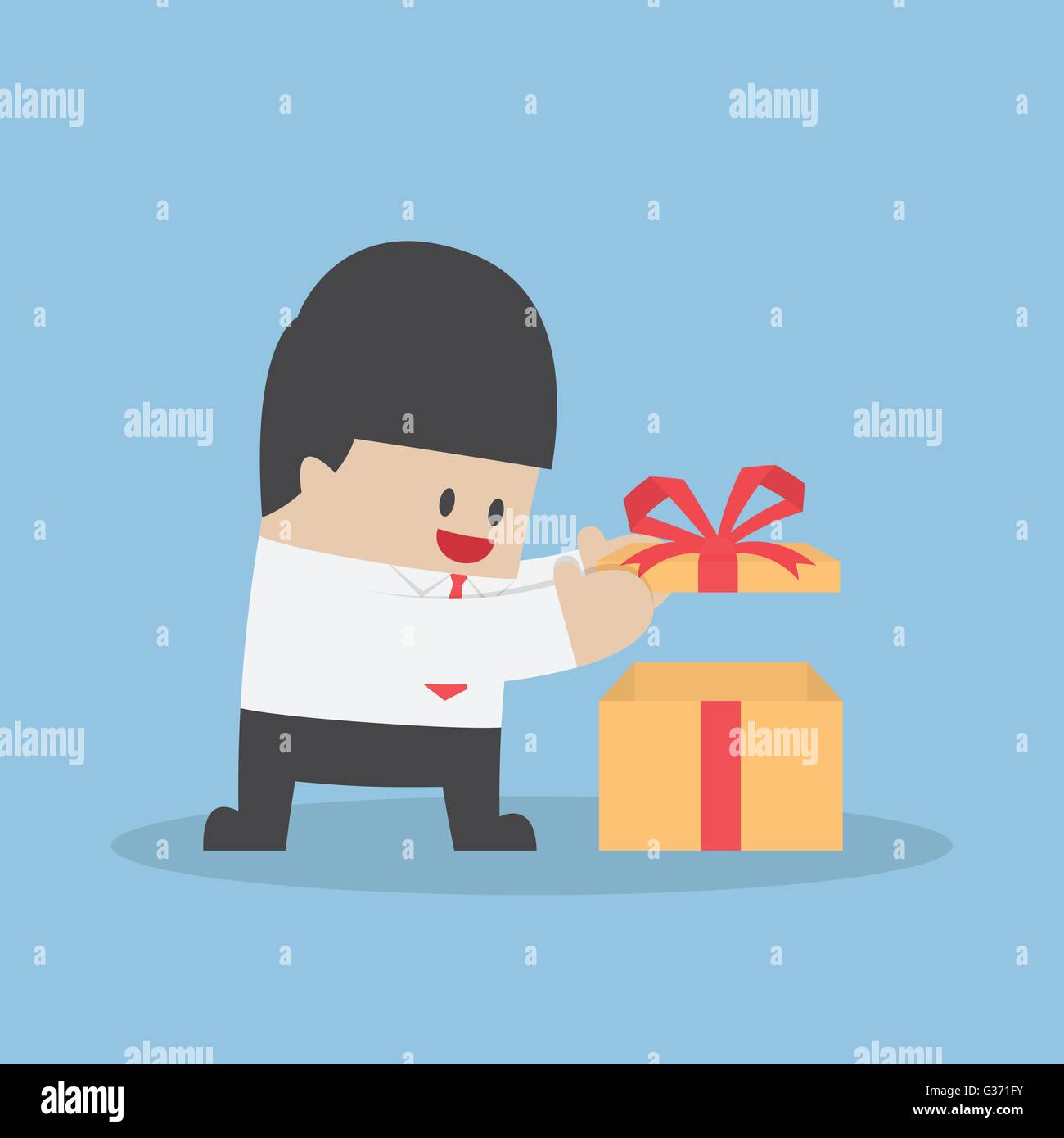 Businessman holding gift Stock Vector Images - Alamy