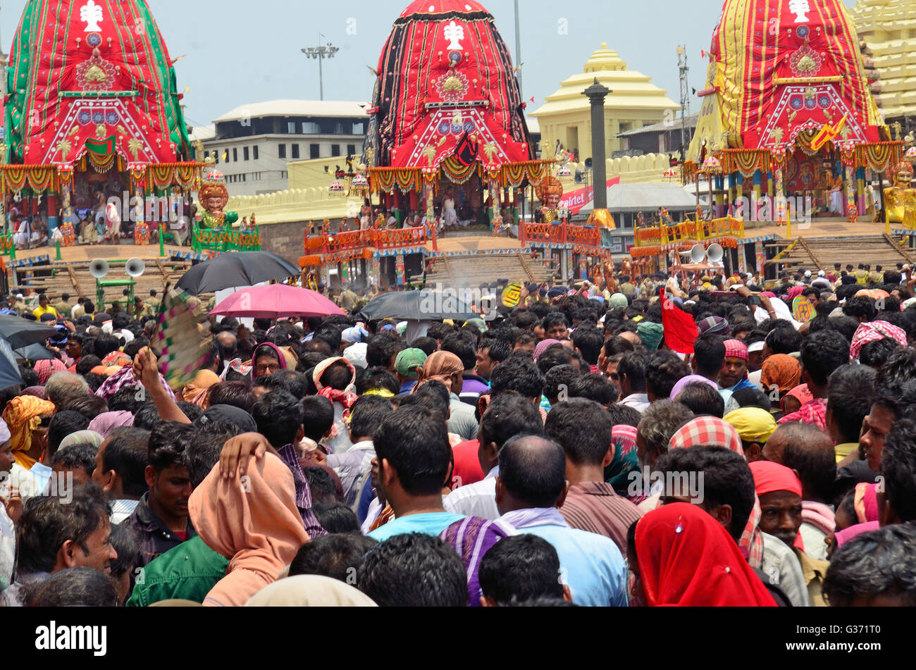 Rathyatra or Chariot festival, near Jagannatha Temple, Puri, Orissa ...