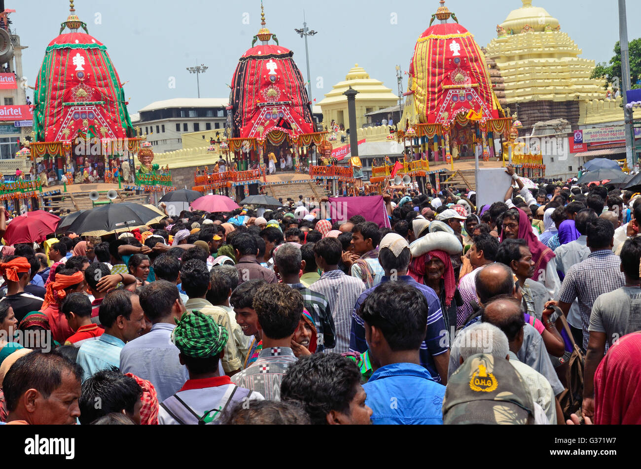 Rathyatra or Chariot festival, near Jagannatha Temple, Puri, Orissa ...