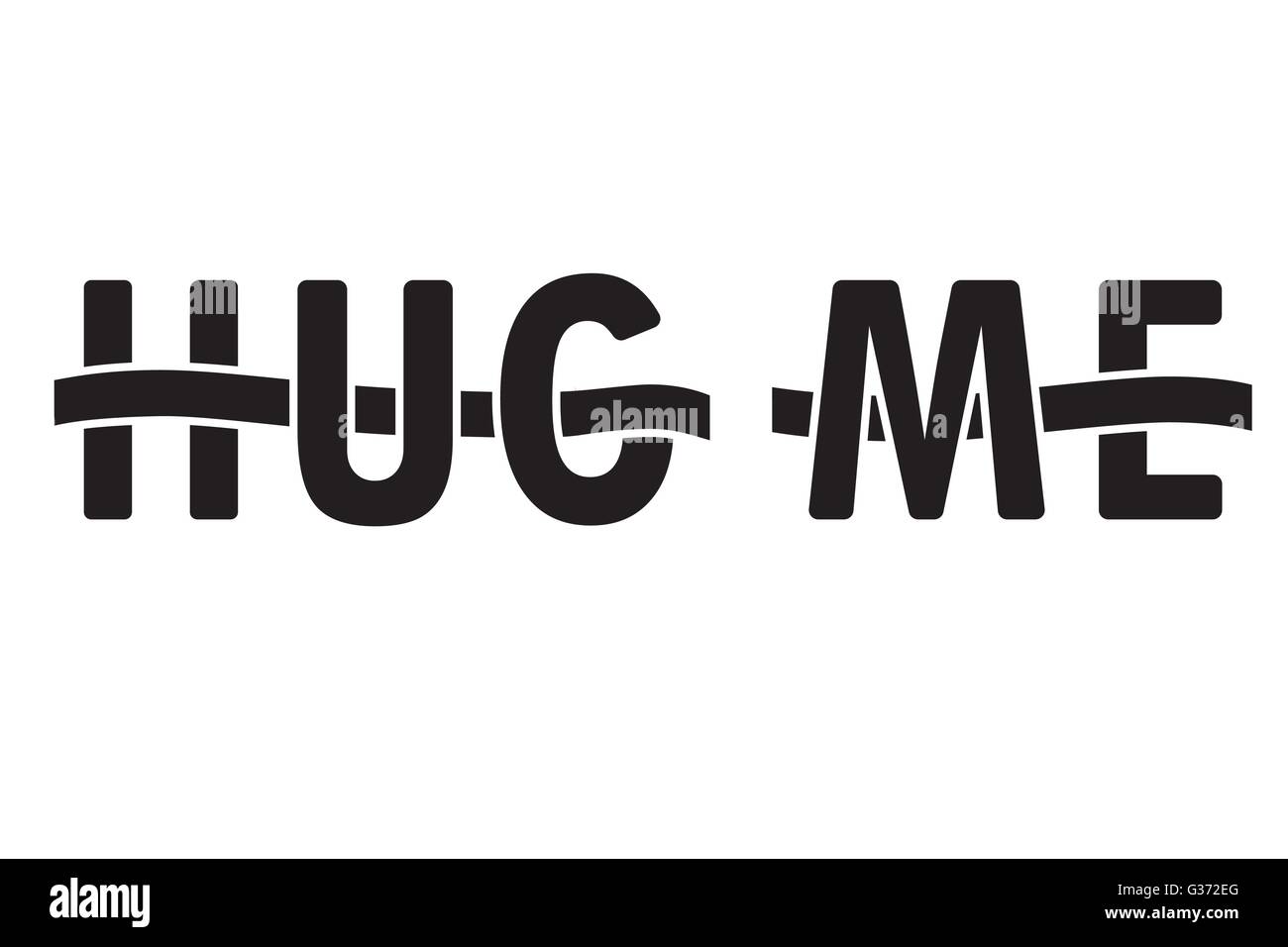 Hug letters interwoven ribbon vector Stock Vector Images - Alamy