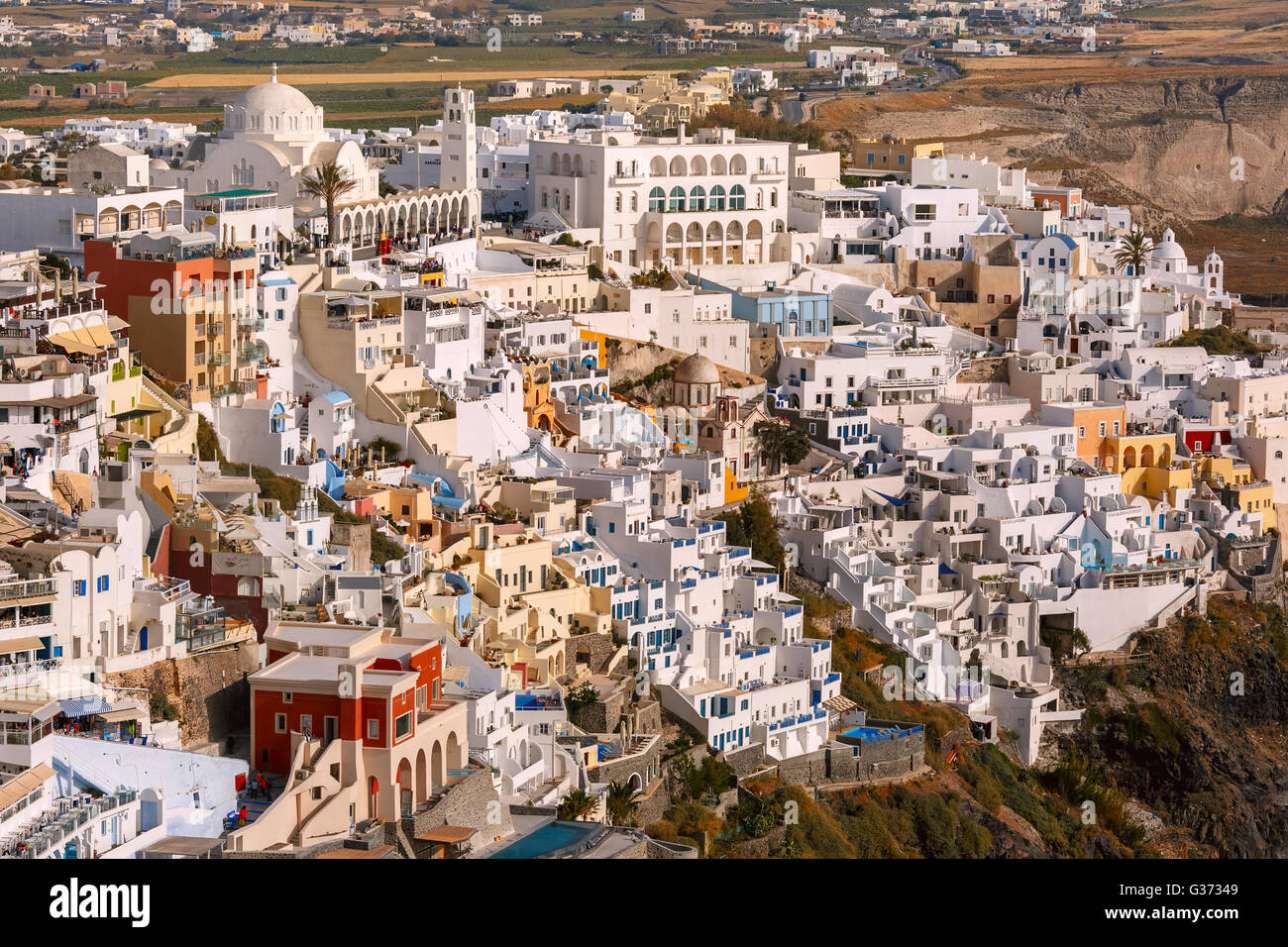 Fira, main town of Santorini, Greece Stock Photo, Royalty Free Image ...