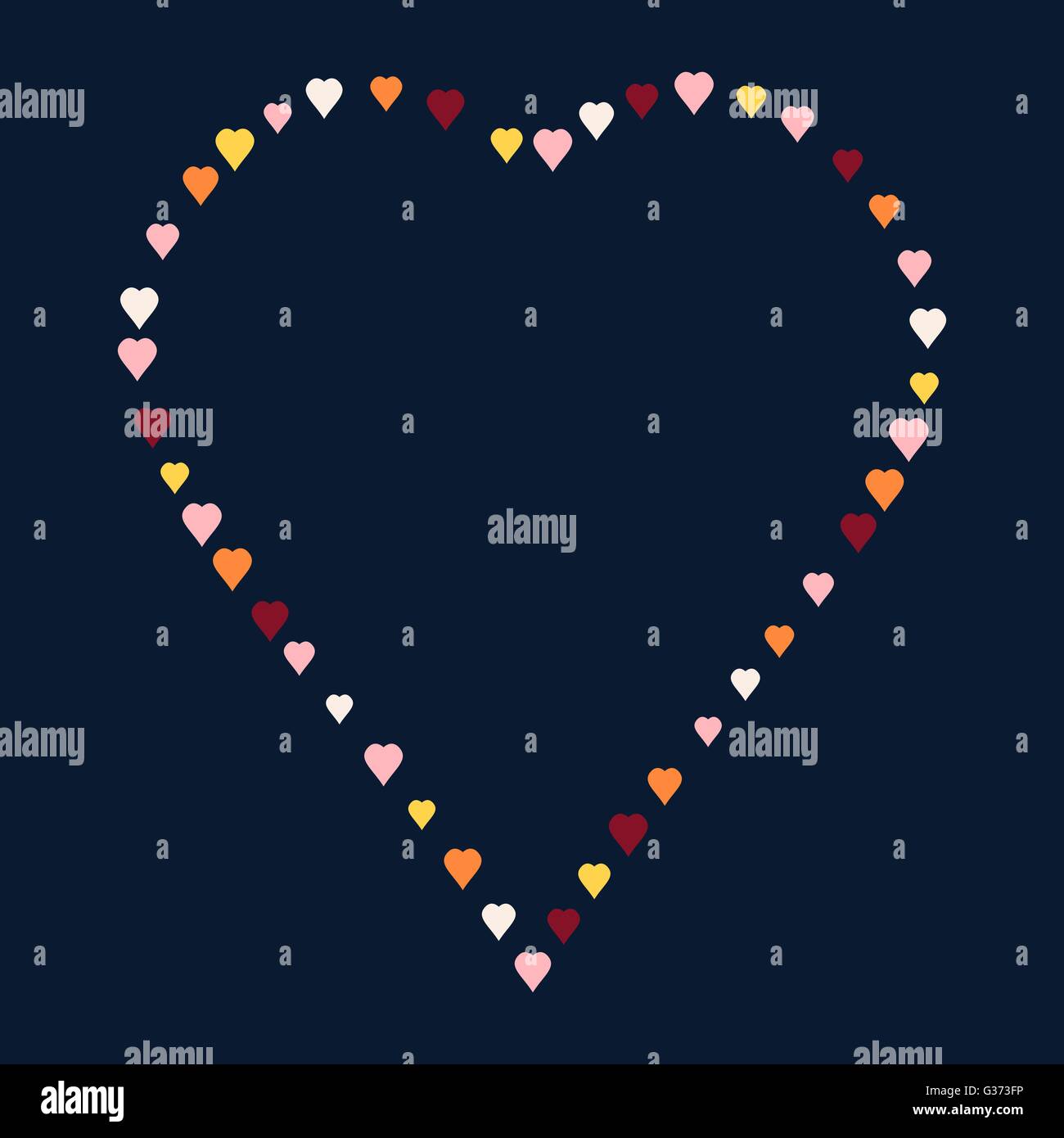 Frame made of colored hearts, vector illustration Stock Vector Image ...