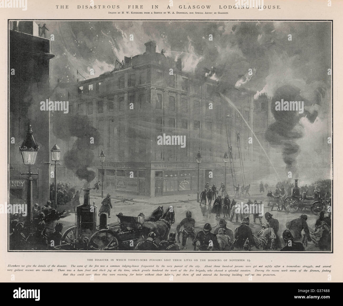 Fire-fighters attempt to put out the blaze at a lodging house in ...