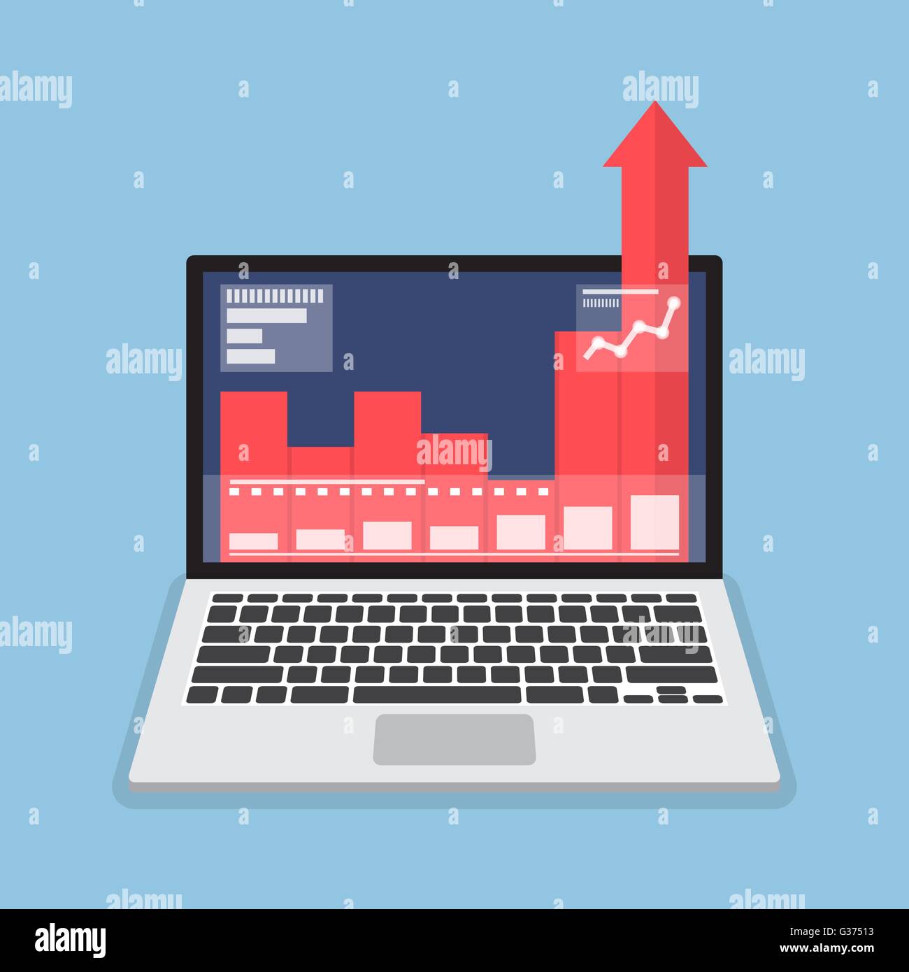 Businessman computer screen charts Stock Vector Images - Alamy