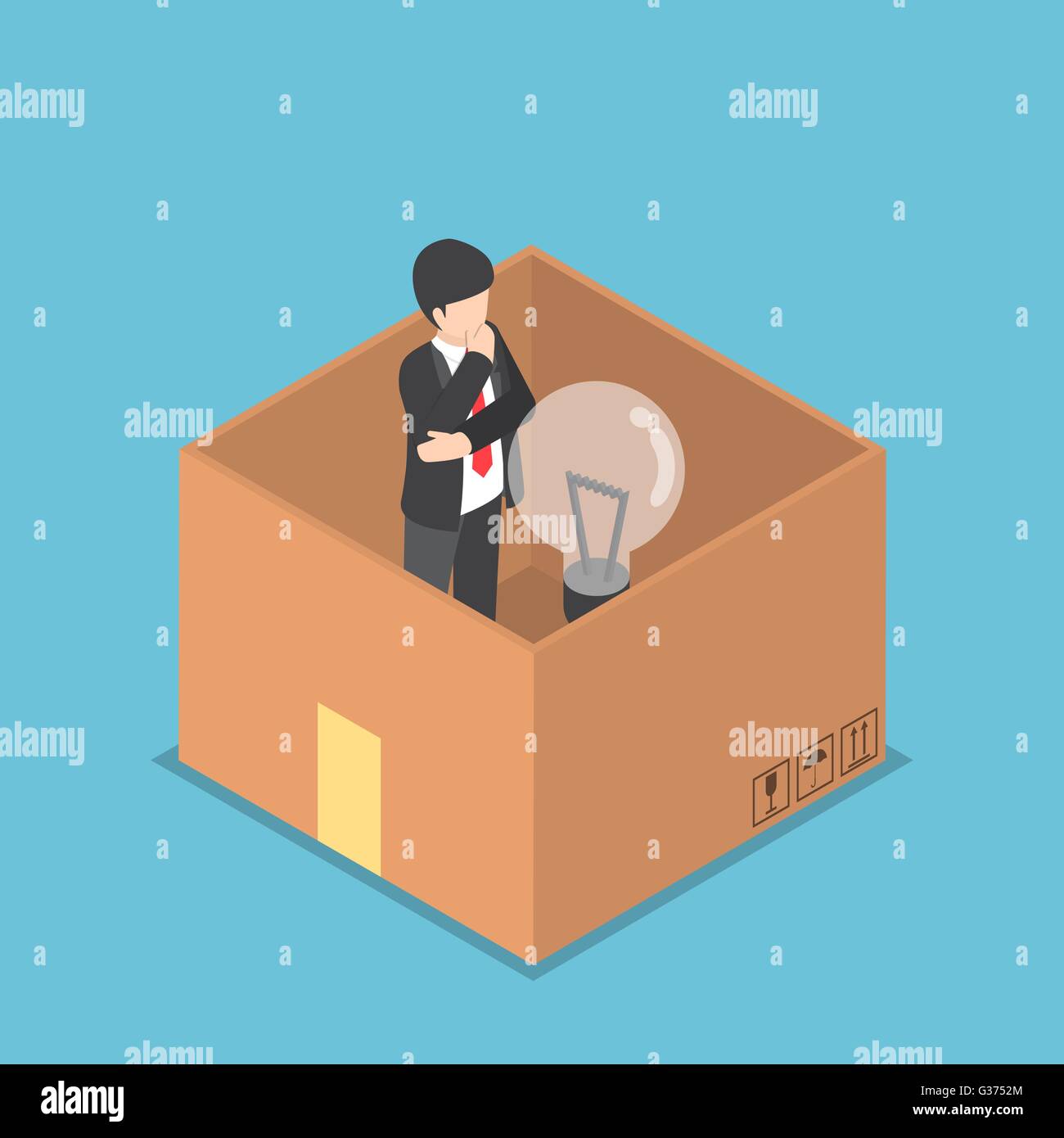 Thinking outside the box Stock Vector Images - Alamy