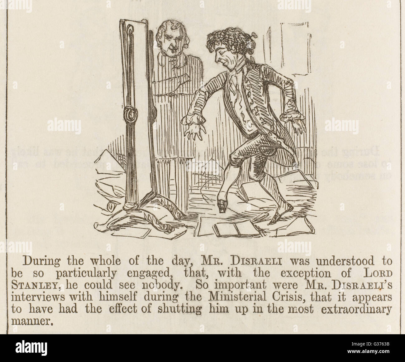 Cartoon, Ministerial crisis (Disraeli Stock Photo - Alamy