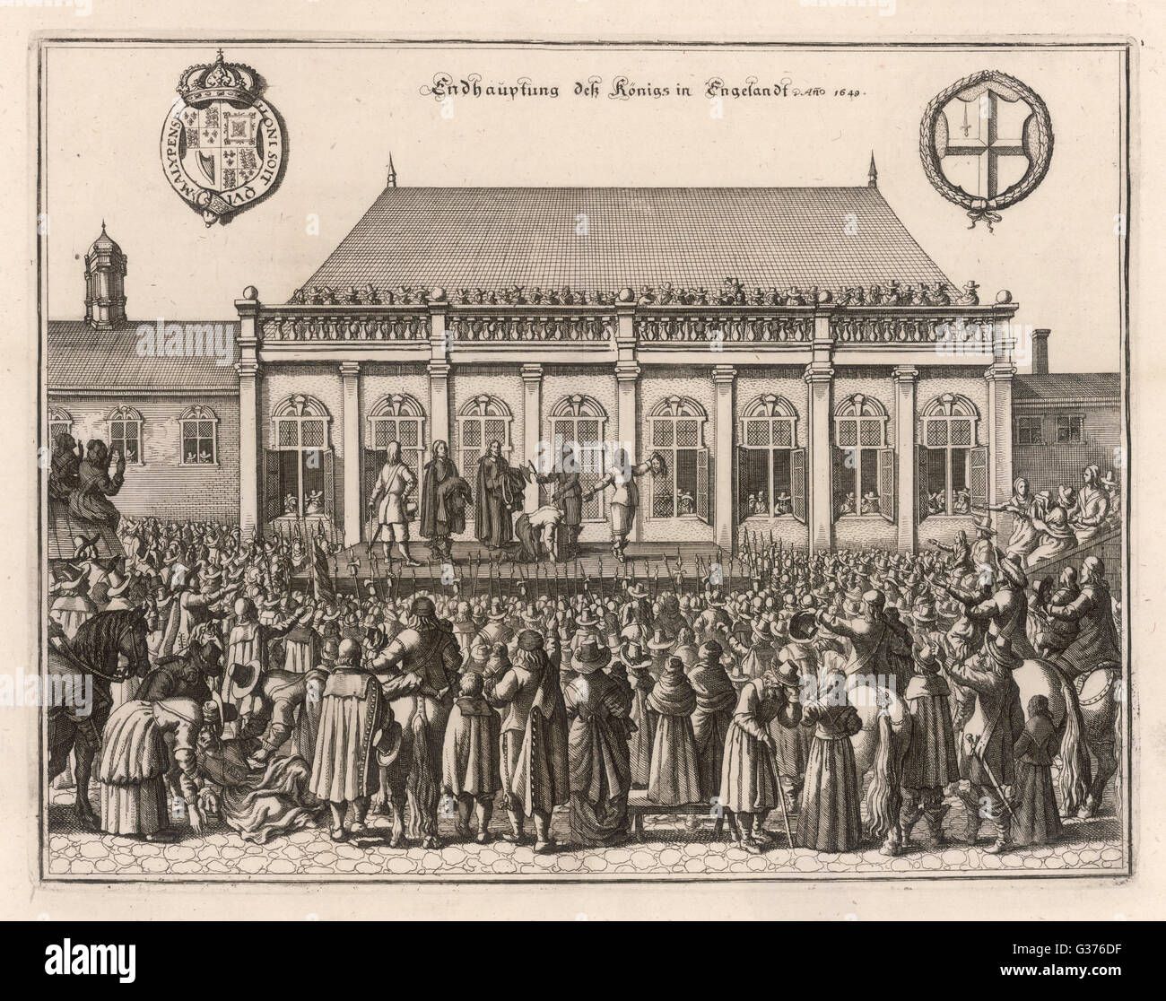 King Charles I beheaded - Whitehall, London Stock Photo - Alamy