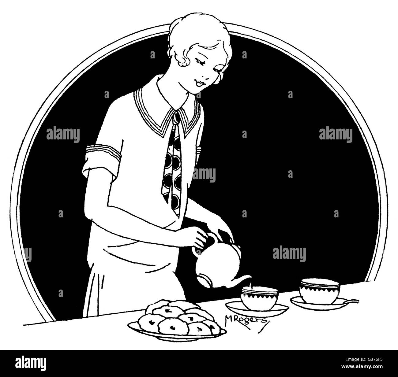 POURING TEA FOR TWO Stock Photo - Alamy