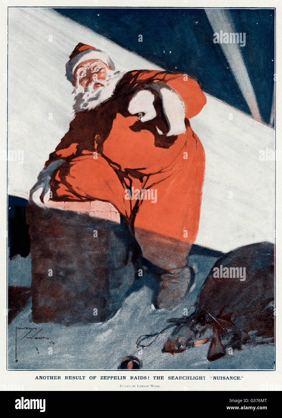 Father christmas about to go down the chimney Stock Photo - Alamy