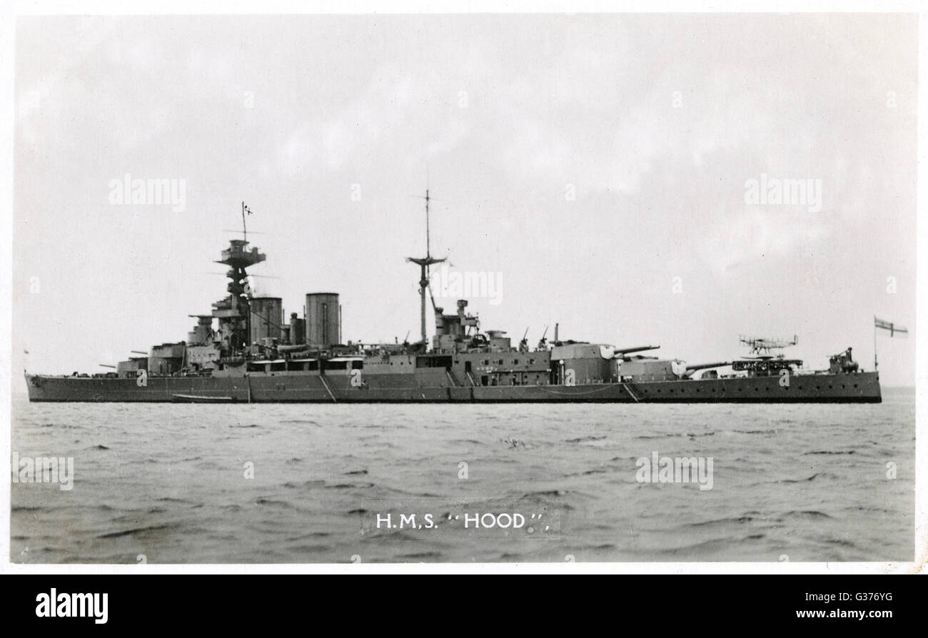 HMS Hood, battlecruiser Date: C.1931 Stock Photo - Alamy