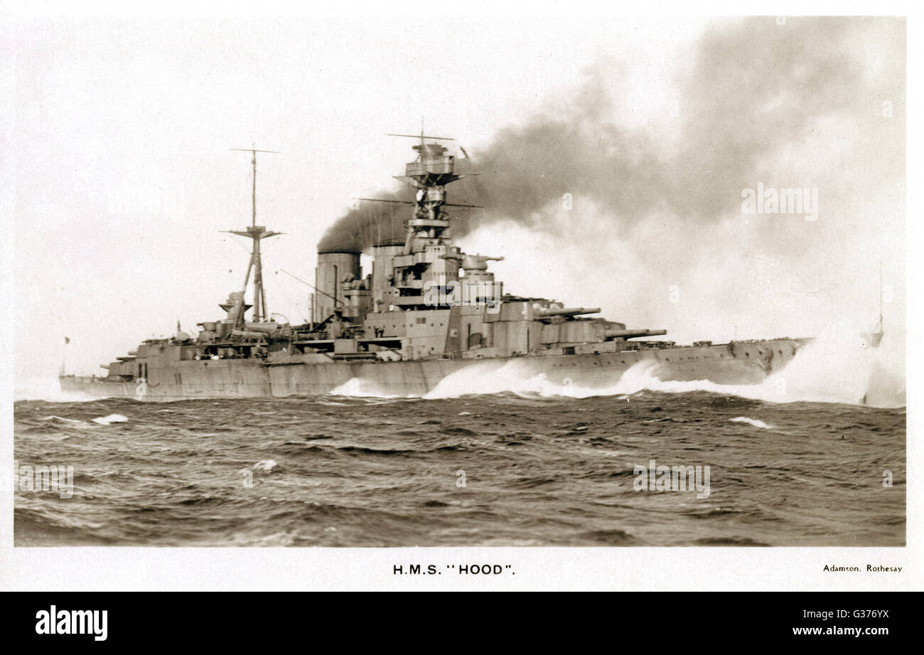 HMS Hood, battlecruiser Date: 1920s Stock Photo: 105265326 - Alamy
