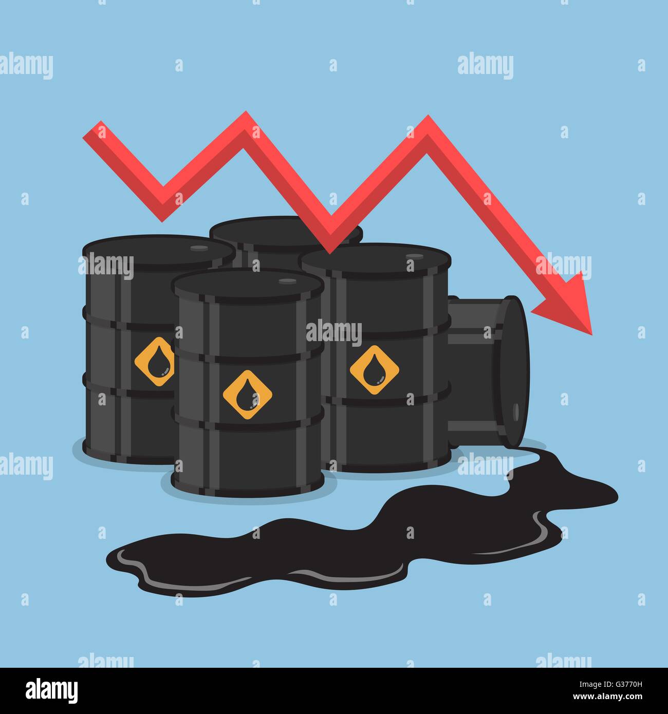 Oil barrels and downtrend graph, oil crisis concept, VECTOR, EPS10 Stock Vector Image & Art - Alamy