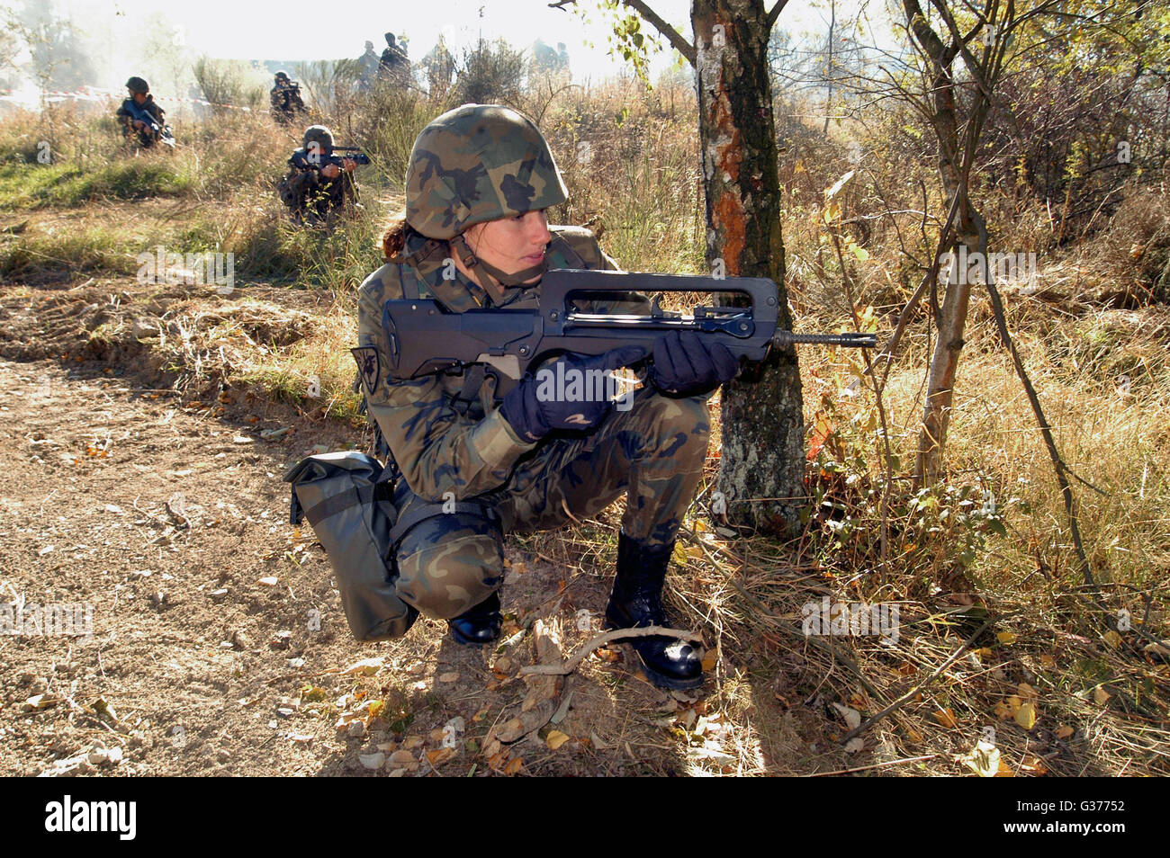 Eurocorps, European multinational army corps, infantry patrol, Spanish ...