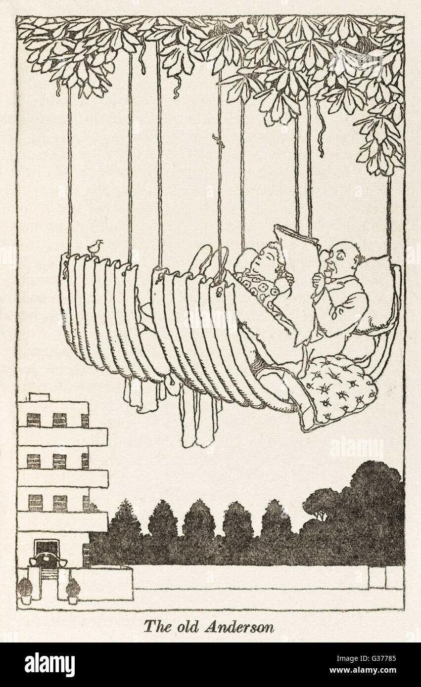 WWII recycling: Anderson hammock - W H Robinson Stock Photo - Alamy