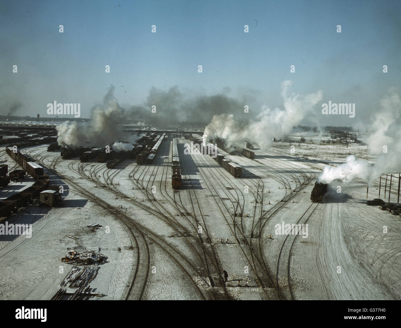 General view of one of the classification yards of the Chica Stock ...