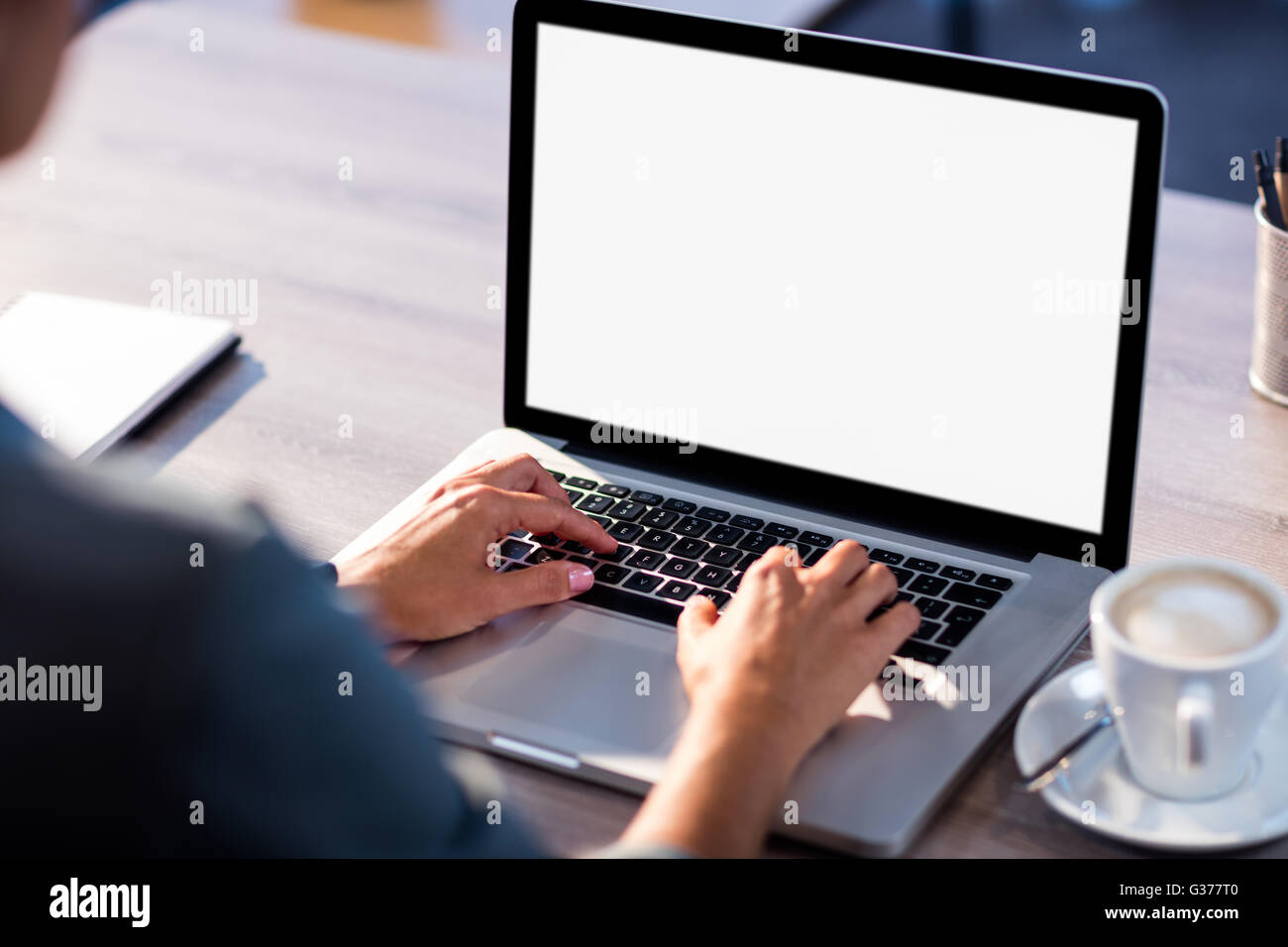 Business people using a laptop Stock Photo - Alamy