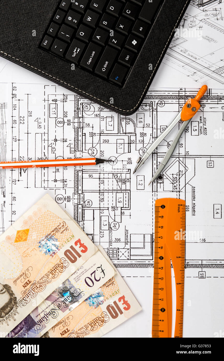 architecture building calculator concept construction cost Stock Photo ...