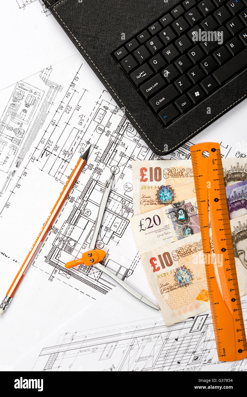 architecture building calculator concept construction cost Stock Photo ...