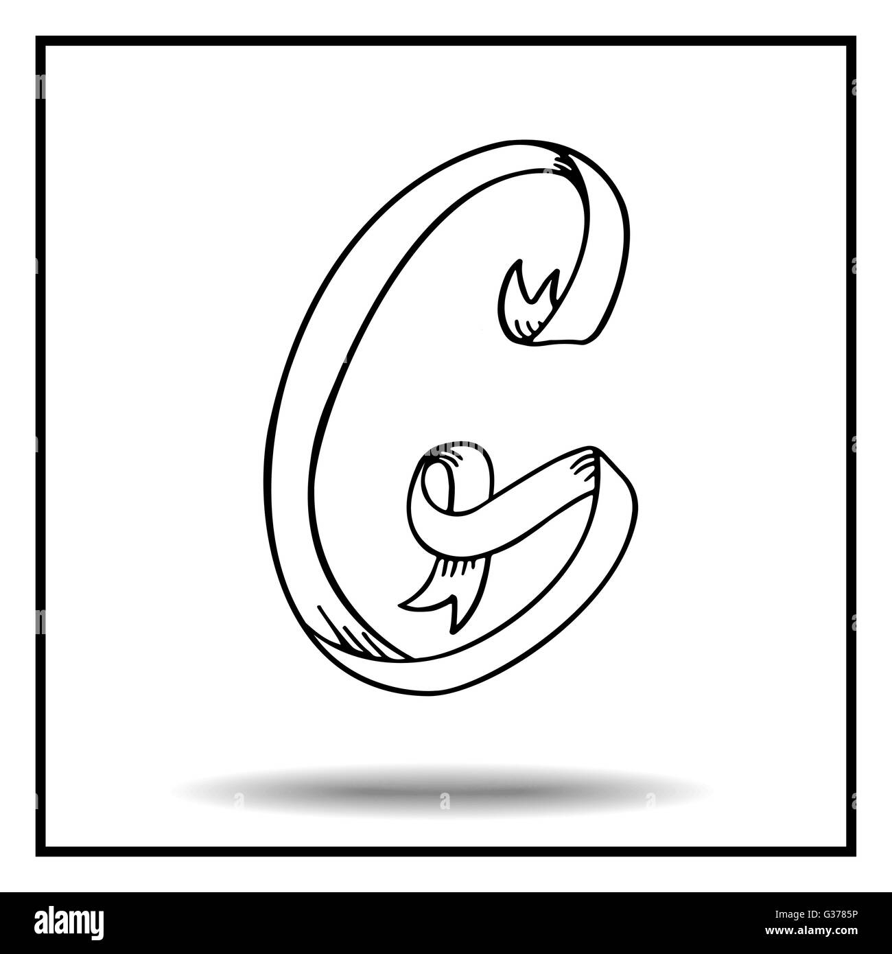 Ribbon sketch alphabet Stock Vector Image & Art - Alamy