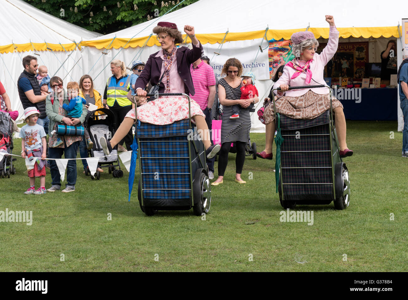 Comedy entertainers at afternoon gala and funfair in Weston Park ...