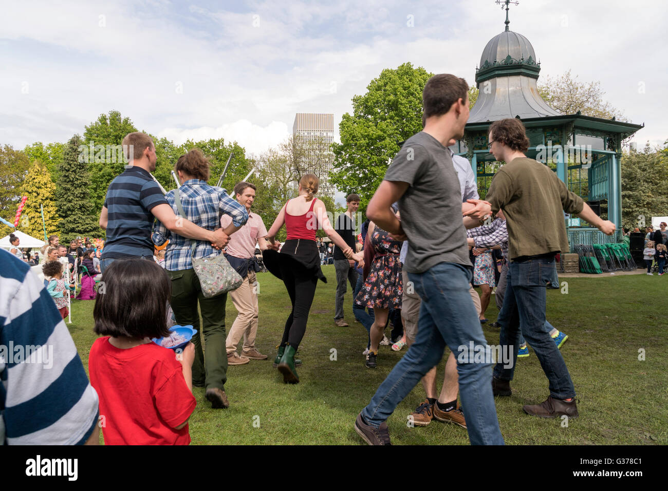 People dancing at afternoon gala and funfair in Weston Park Sheffield ...
