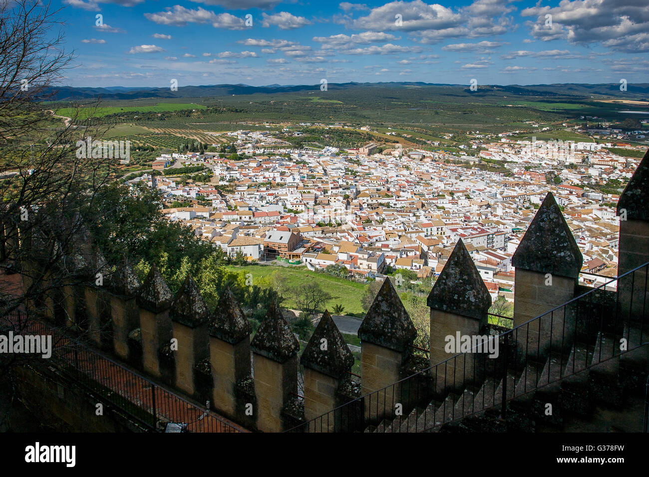 Castillo Almodovar, Cordoba, Spain, view of the small village of ...