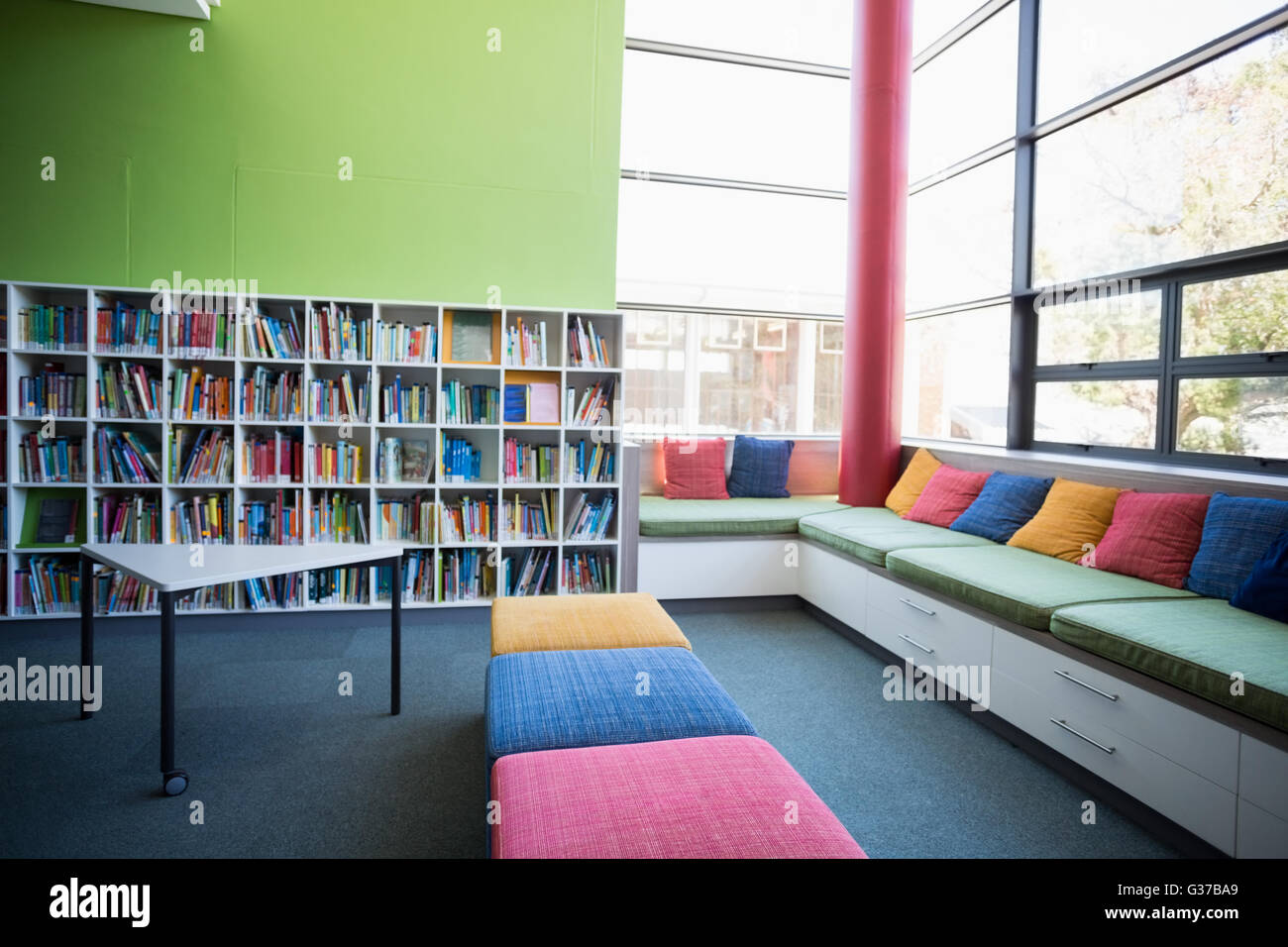 View of library in a wide angle Stock Photo - Alamy